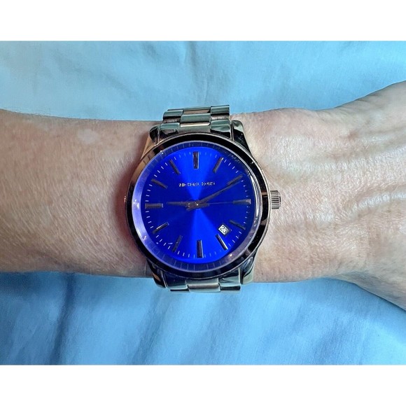 Michael Kors | Accessories | Michael Kors Runway Mk593 Blue Face Rose ...